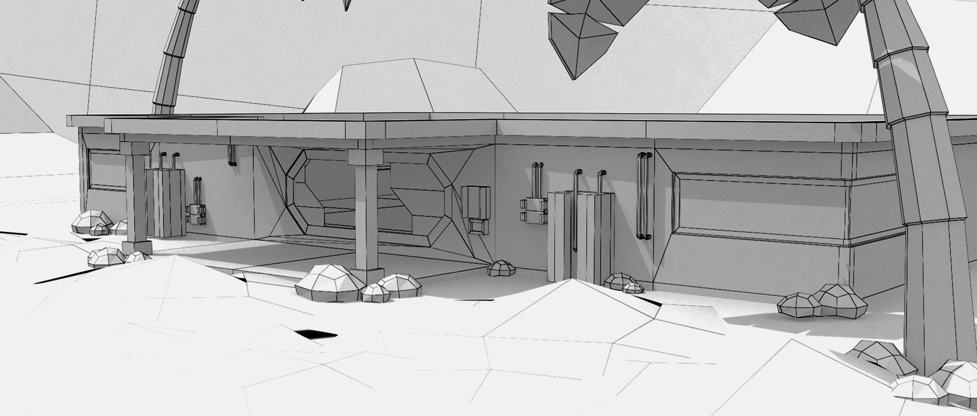 3D model Desert Base Low Poly Sci-Fi Modular Pack VR / AR / low-poly ...