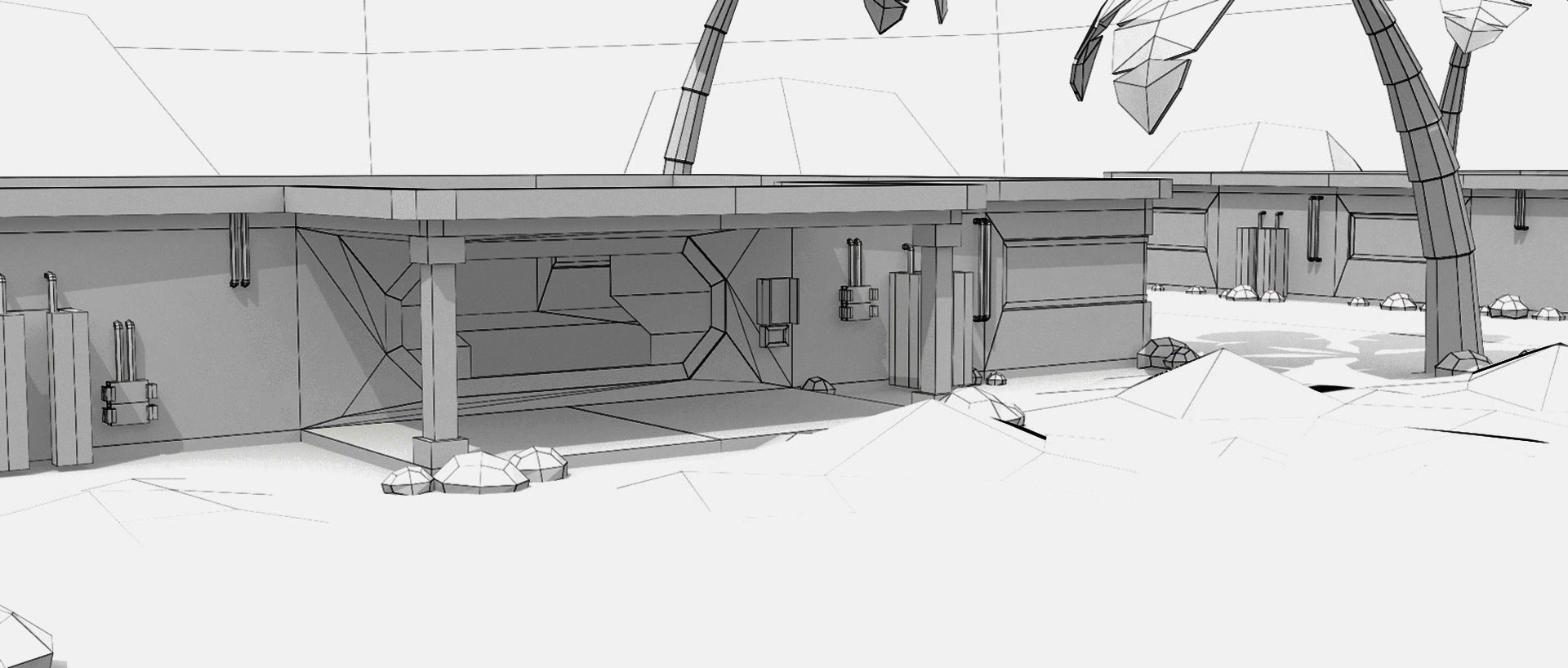 3D model Desert Base Low Poly Sci-Fi Modular Pack VR / AR / low-poly ...