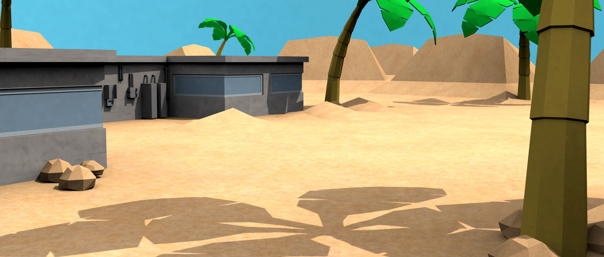 3D model Desert Base Low Poly Sci-Fi Modular Pack VR / AR / low-poly ...