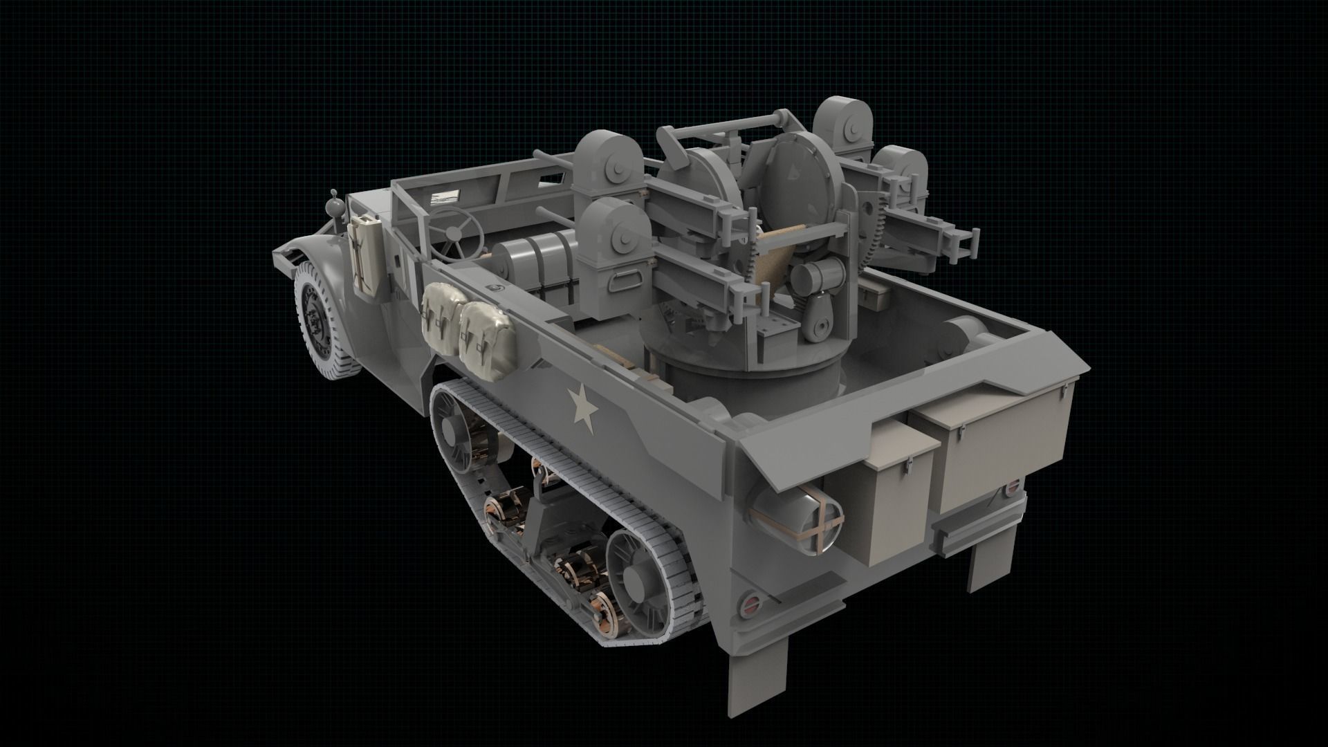 M16 half track 3D model 3D printable | CGTrader