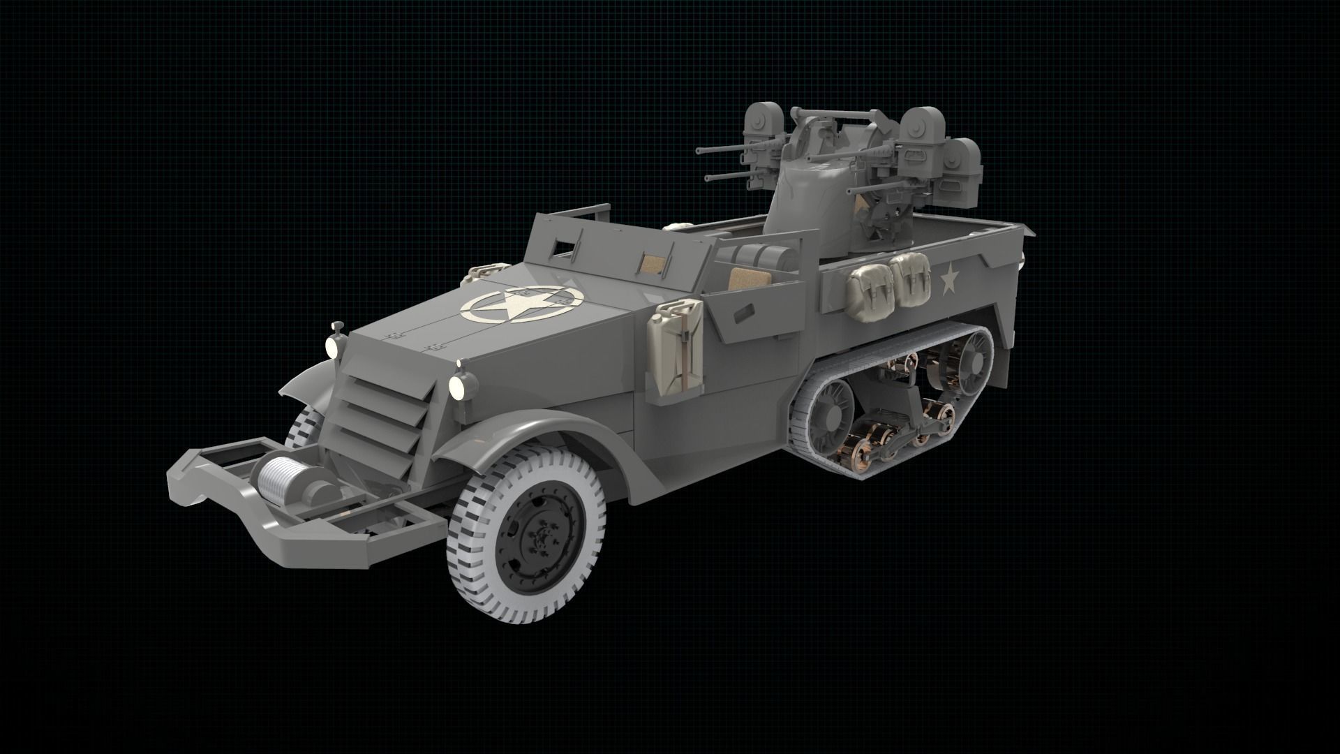 M16 half track 3D model 3D printable | CGTrader