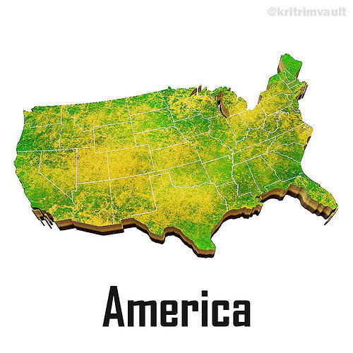 America country map 3d model 3D model | CGTrader