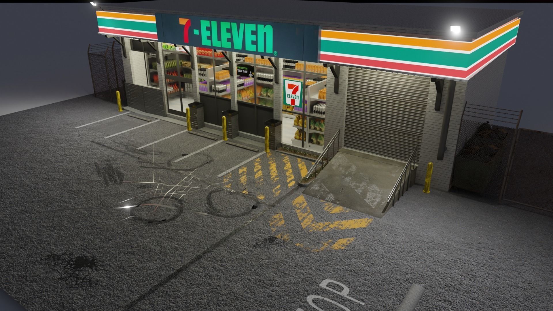 3D model 7 eleven convenience store VR / AR / low-poly | CGTrader