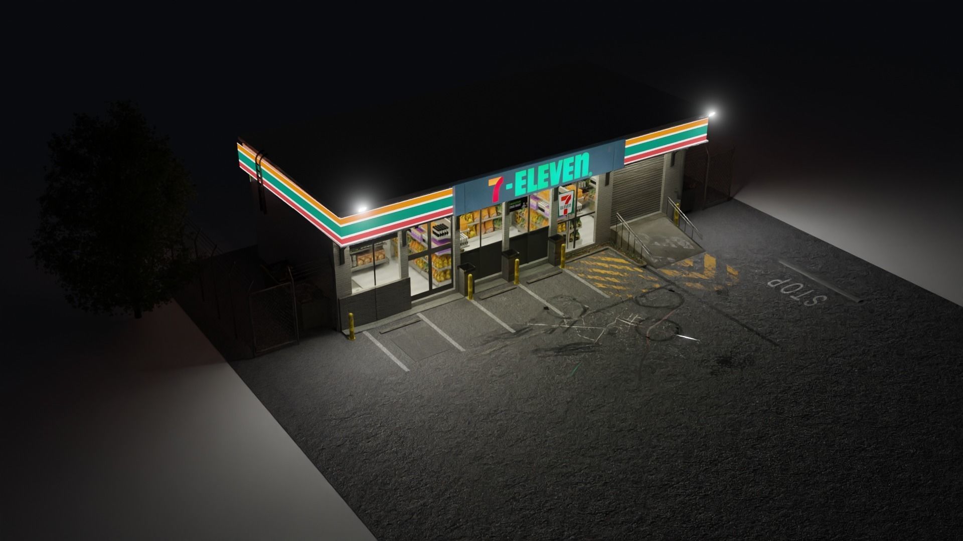 3D model 7 eleven convenience store VR / AR / low-poly | CGTrader