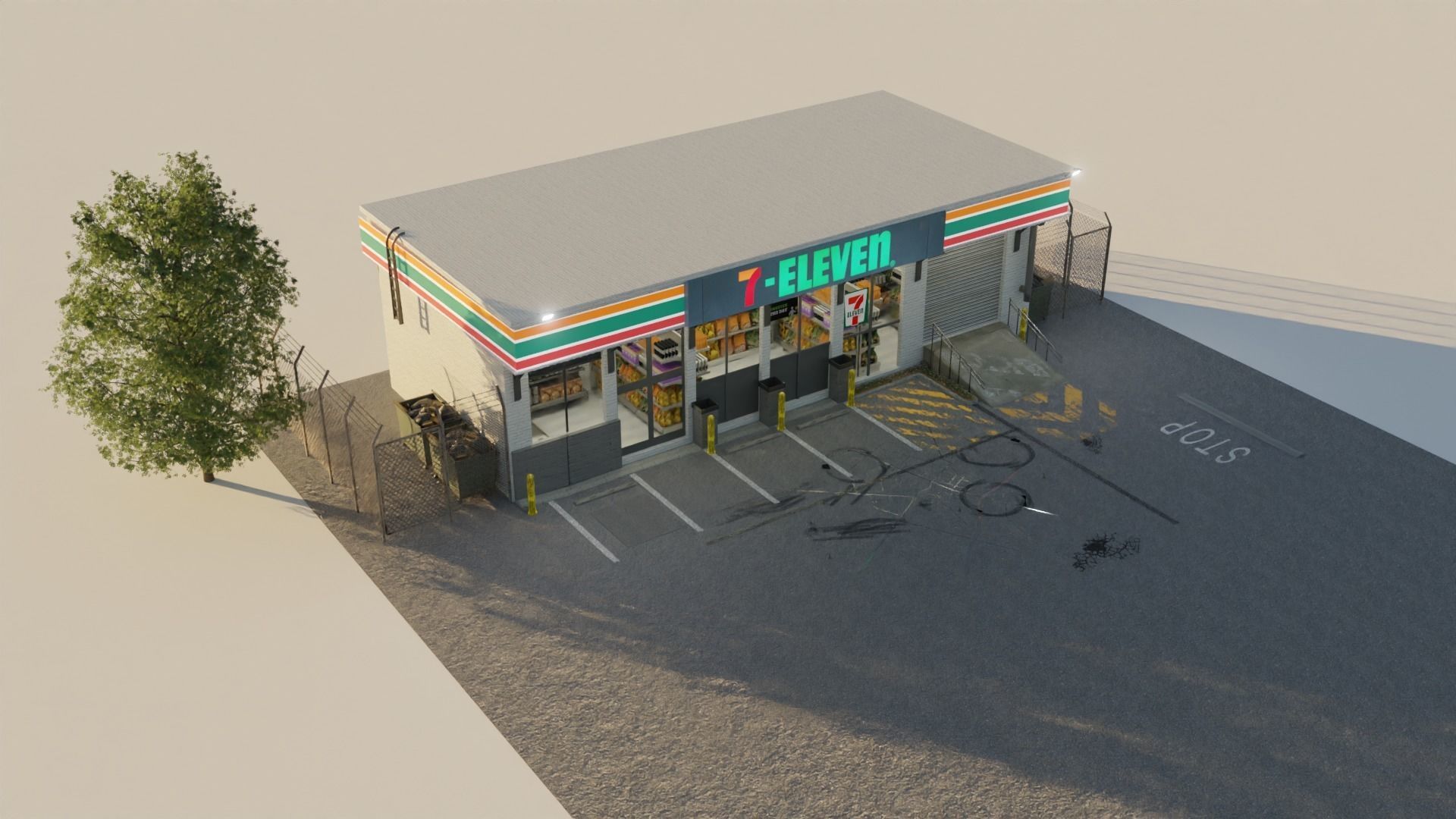 3D model 7 eleven convenience store VR / AR / low-poly | CGTrader