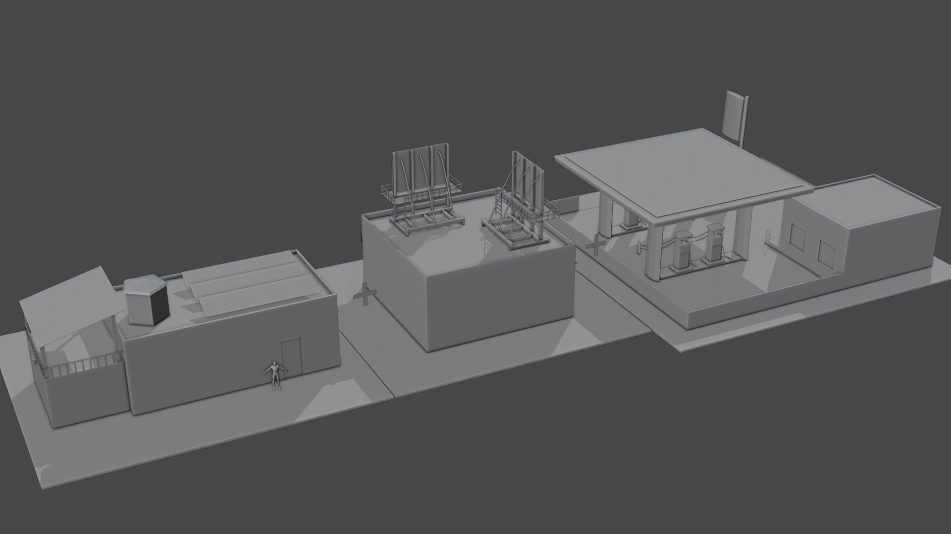 set of building free 3D model animated | CGTrader