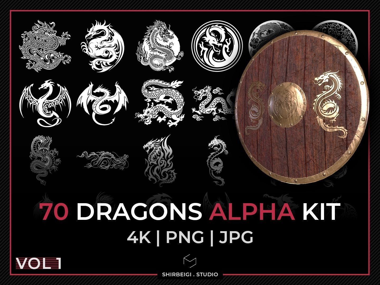 70 Dragons Alpha Kit - PNG and JPG Texture | CGTrader