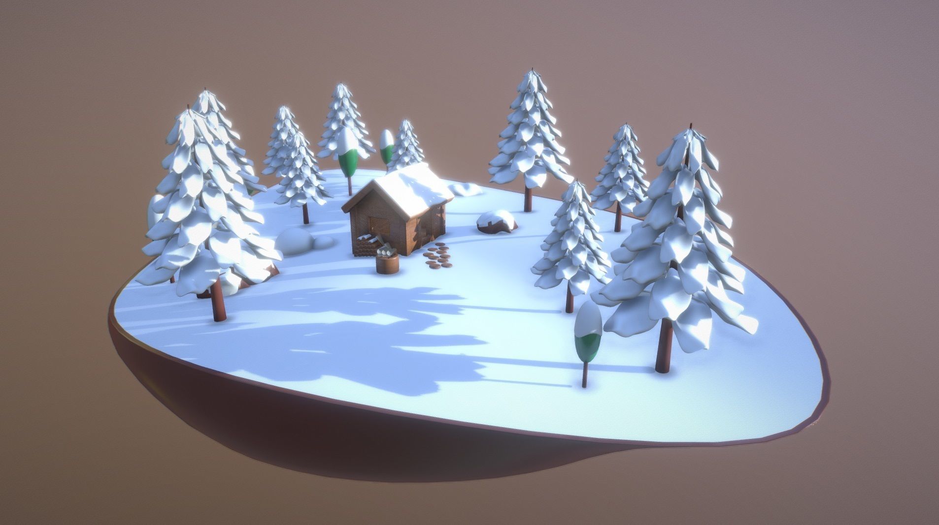 3D model Low Poly snowy winter wonderland map VR / AR / low-poly | CGTrader