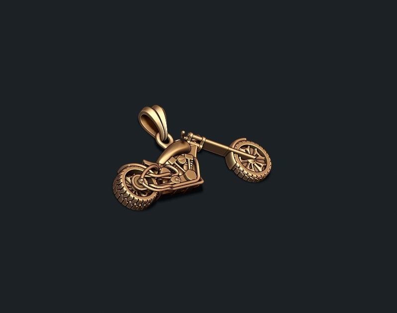 Motorcycle chopper pendant basrelief 3D model 3D printable | CGTrader
