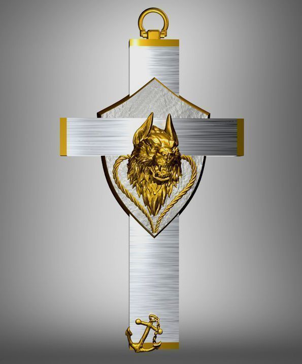 Sea Wolf cross 3D model 3D printable | CGTrader