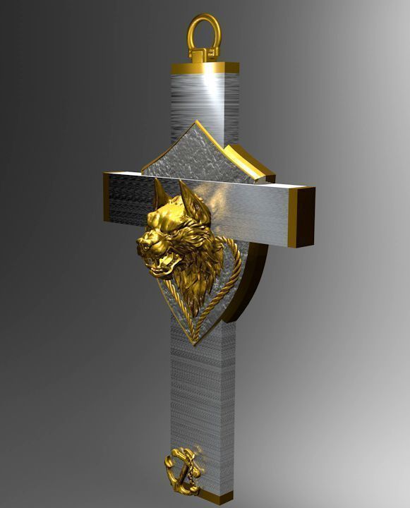 Sea Wolf cross 3D model 3D printable | CGTrader