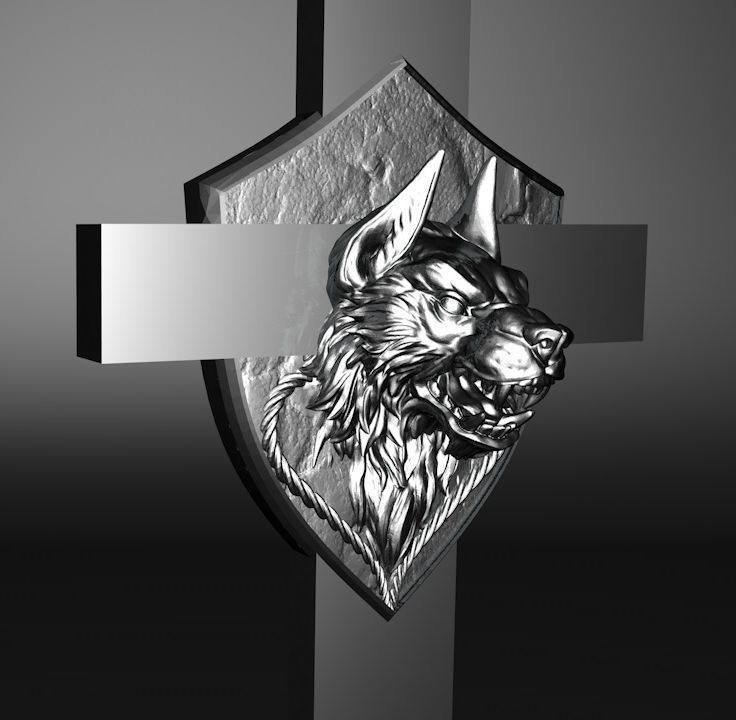 Sea Wolf cross 3D model 3D printable | CGTrader