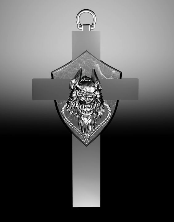 Sea Wolf cross 3D model 3D printable | CGTrader