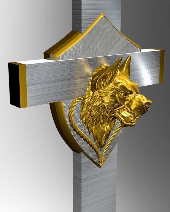 Sea Wolf cross 3D model 3D printable | CGTrader