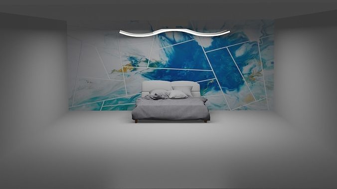 Bedroom wavy led ceiling light free 3D model | CGTrader