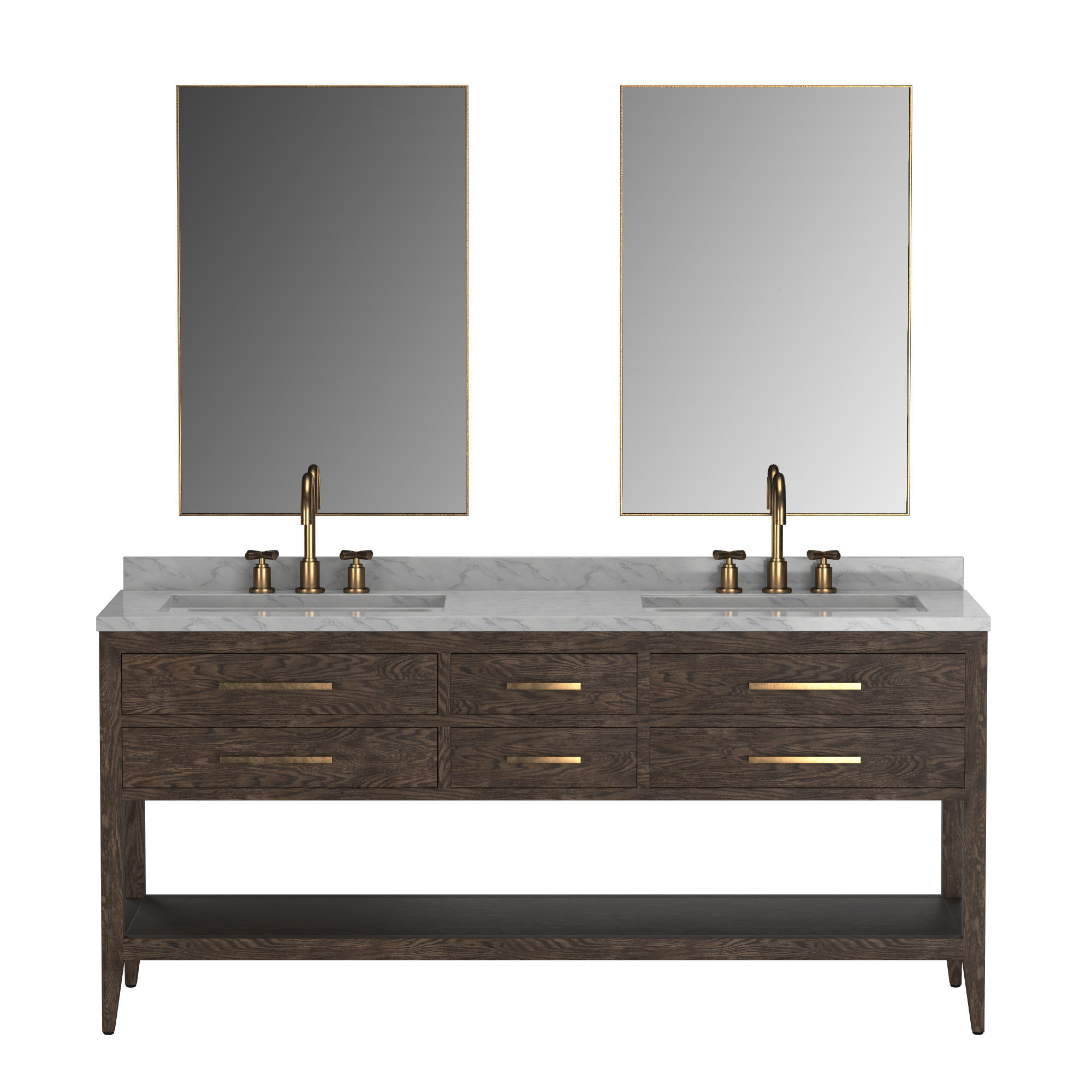 FRENCH CONTEMPORARY DOUBLE WASHSTAND br 3D model | CGTrader