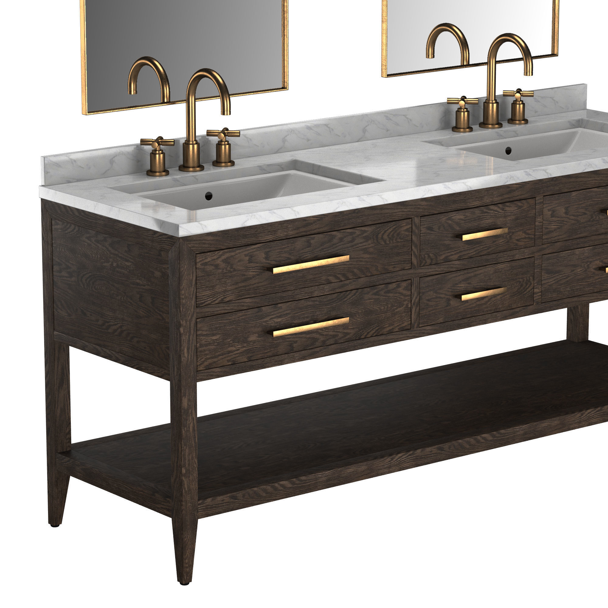 FRENCH CONTEMPORARY DOUBLE WASHSTAND br 3D model | CGTrader