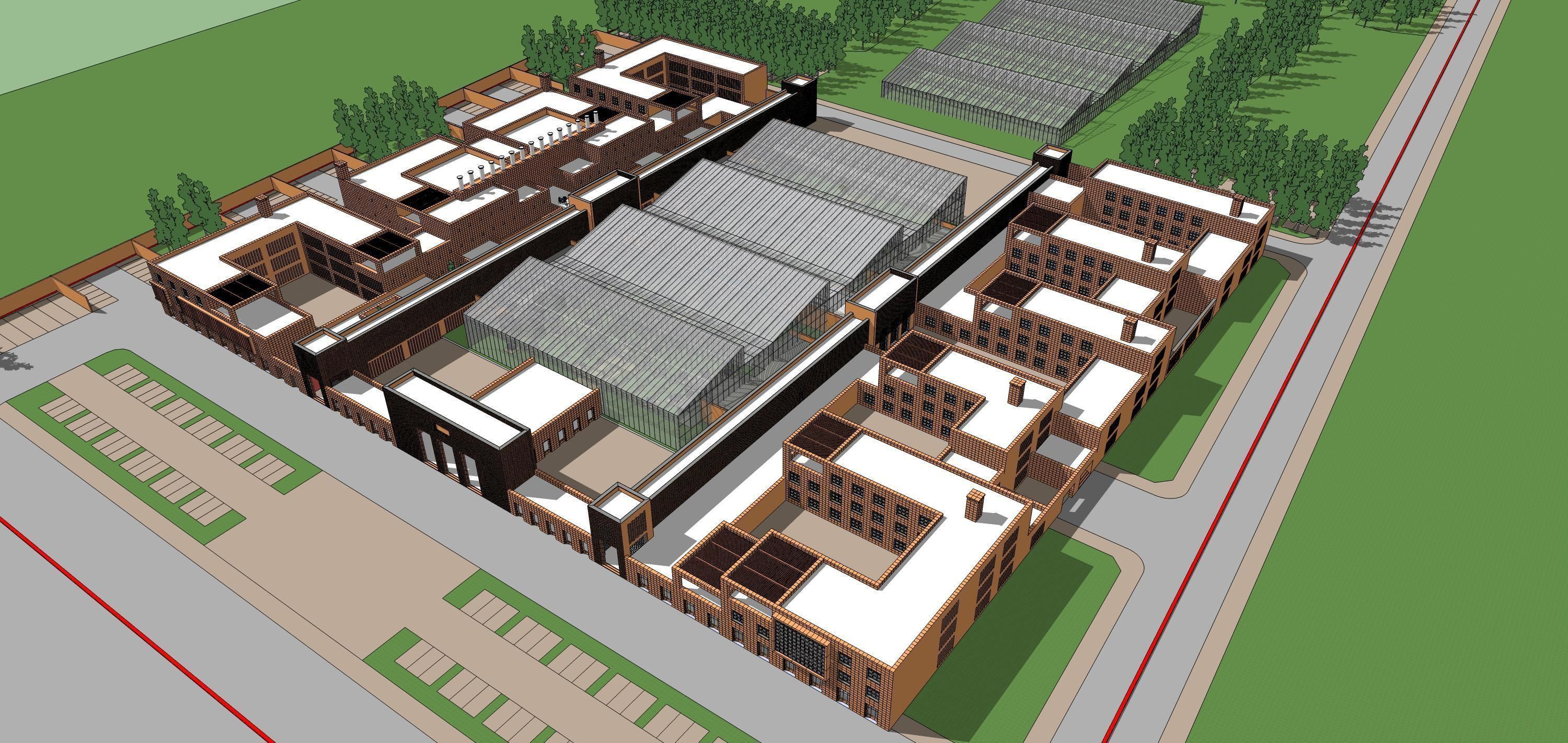 Sketchup Traditional complex and greenhouse K5 3D model | CGTrader
