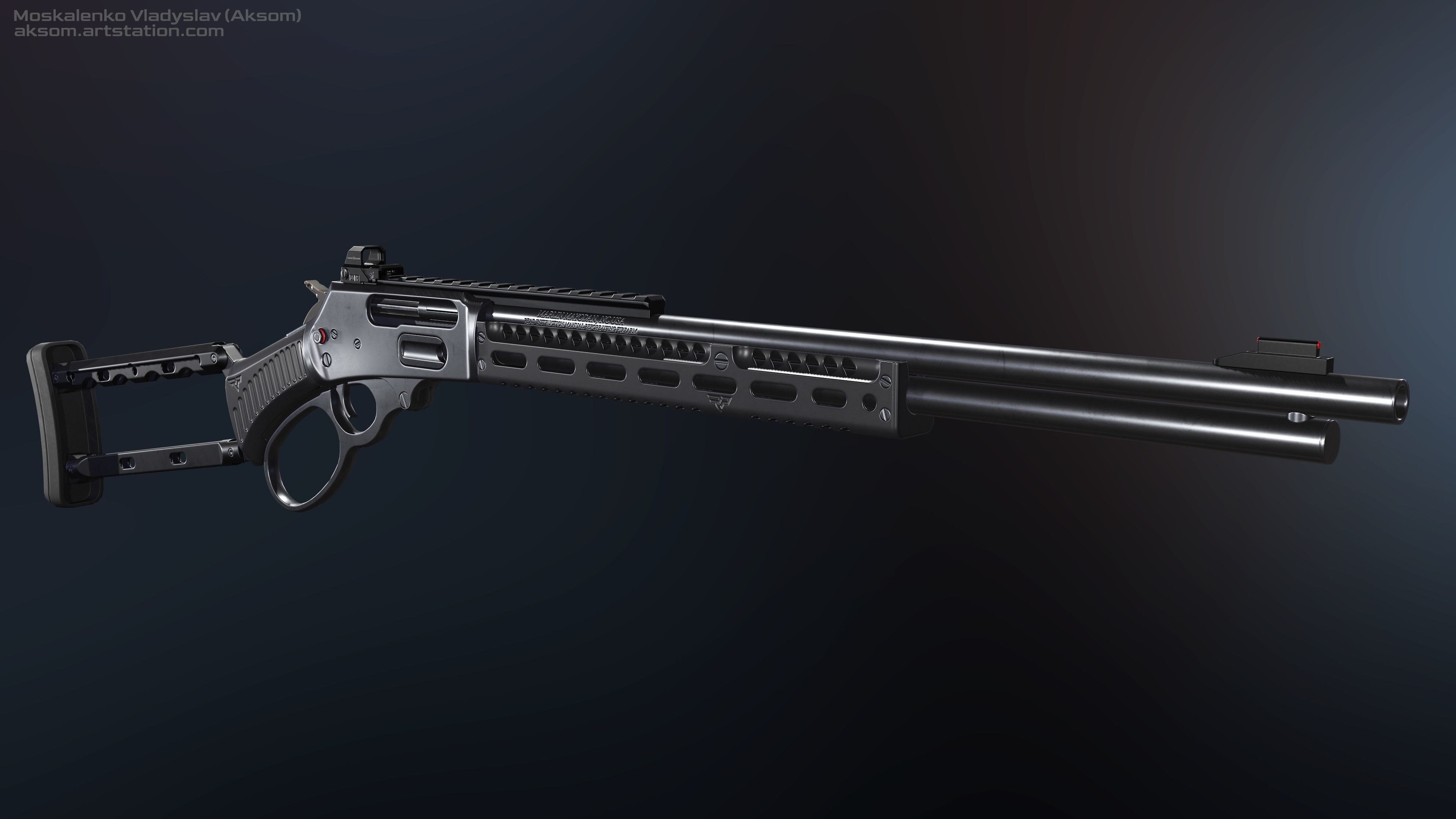 3D model Marlin model 1895 SBL and Textures VR / AR / low-poly | CGTrader