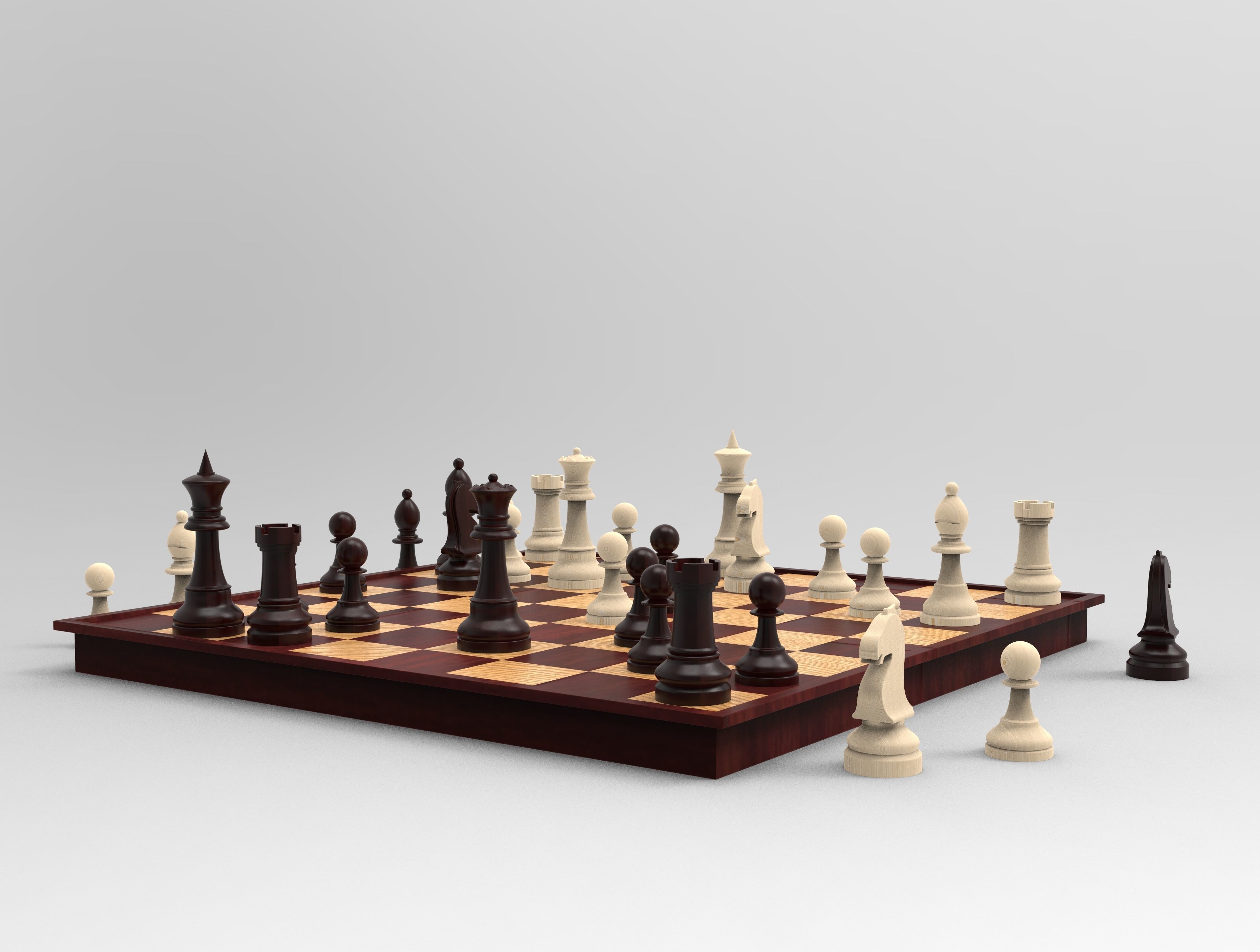 Chess board 3D model 3D printable | CGTrader