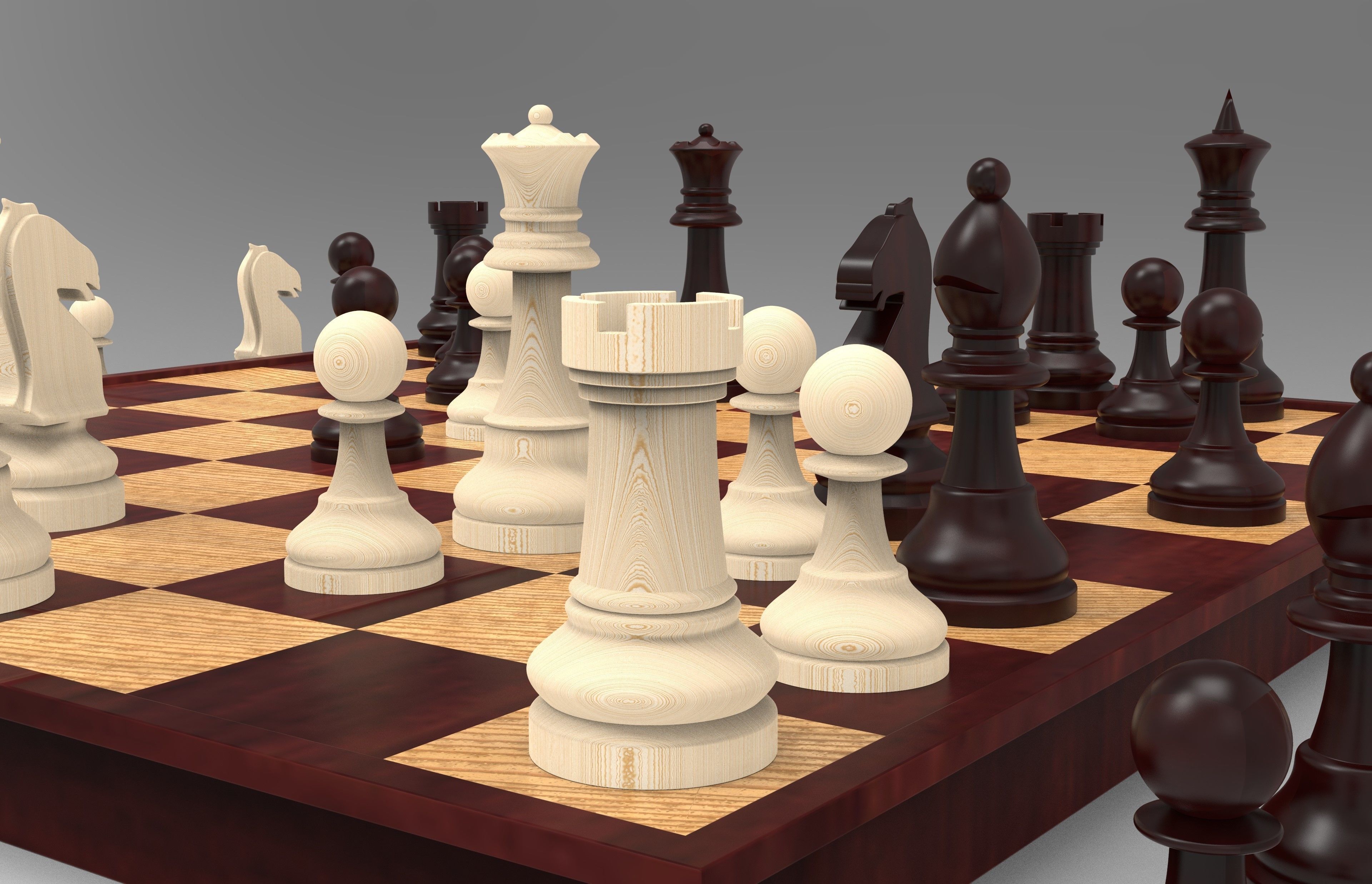 Chess board 3D model 3D printable | CGTrader