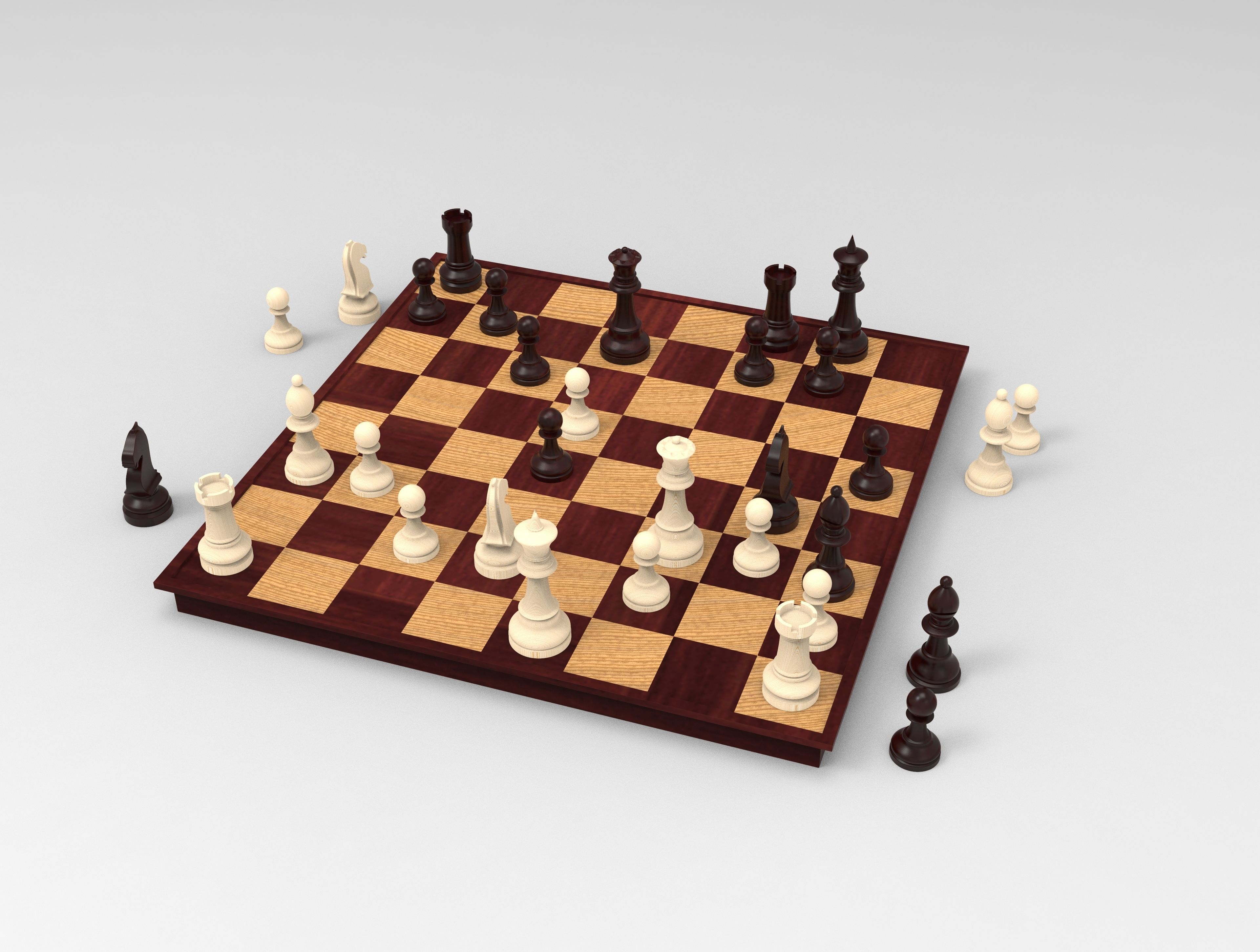 Chess board 3D model 3D printable | CGTrader