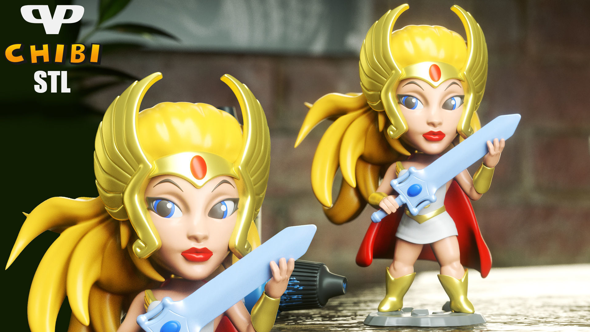MOTU She-Ra Chibi STL for 3D Printing ChibiSTL 3DXM 3D model 3D ...