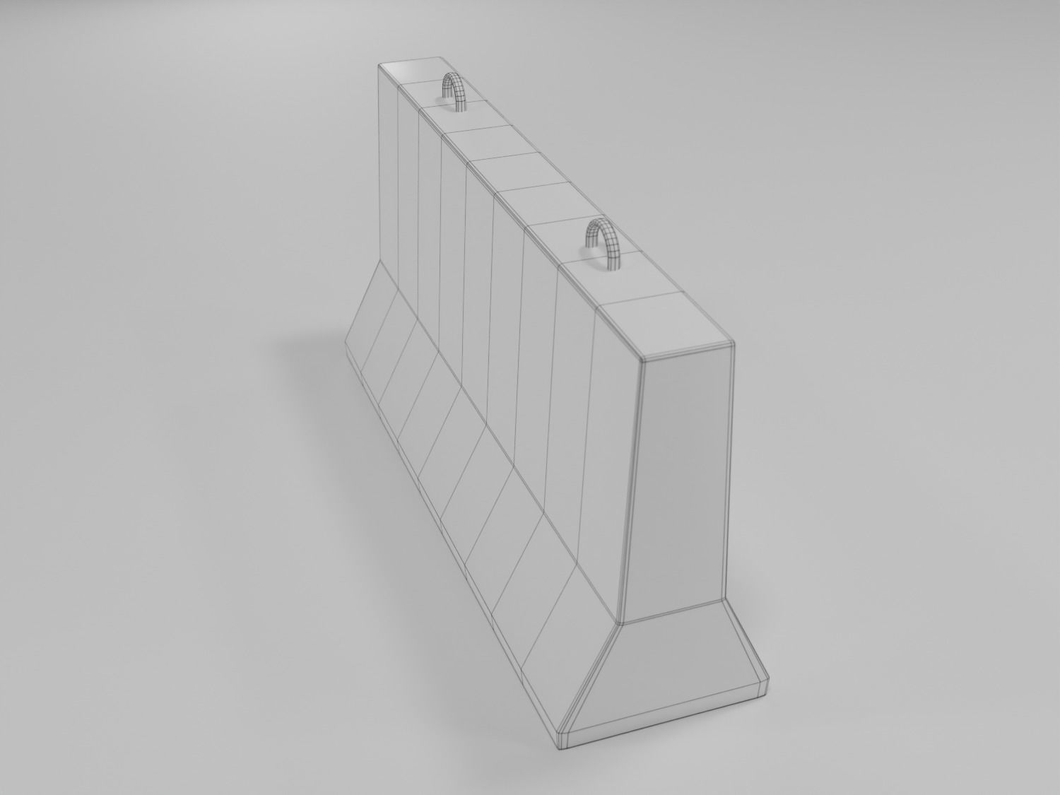 3D model Barrier - Low Poly concrete with stripes VR / AR / low-poly ...