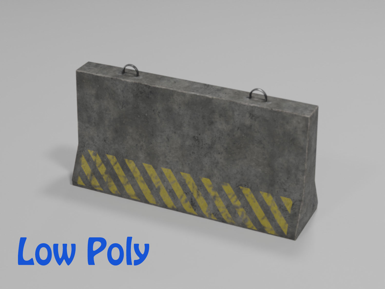 3D model Barrier - Low Poly concrete with stripes VR / AR / low-poly ...