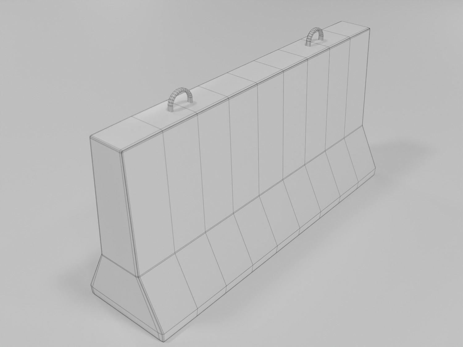 3D model Barrier - Low Poly concrete with stripes VR / AR / low-poly ...