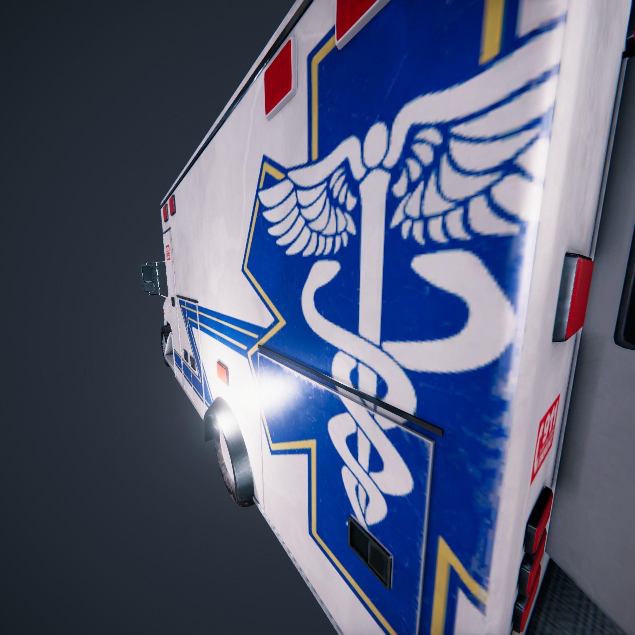 3D model Ambulance Box Truck Rigged INTERIOR EXTERIOR VR / AR / low ...