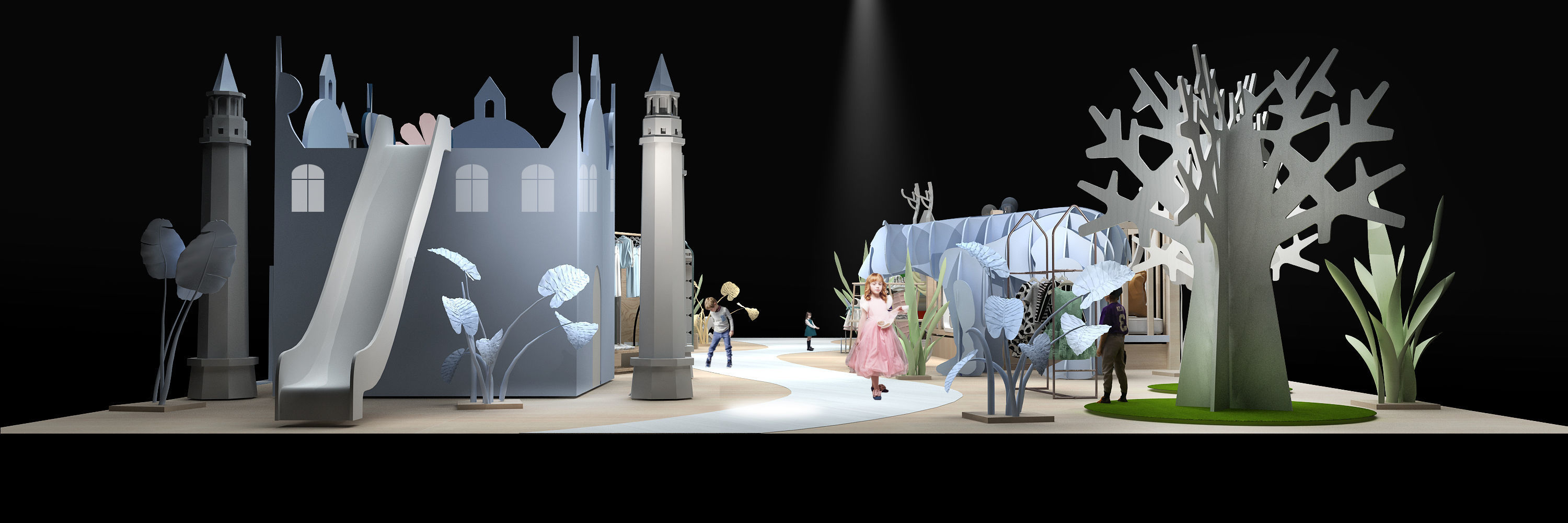 Children products booth pop up store 3D model | CGTrader