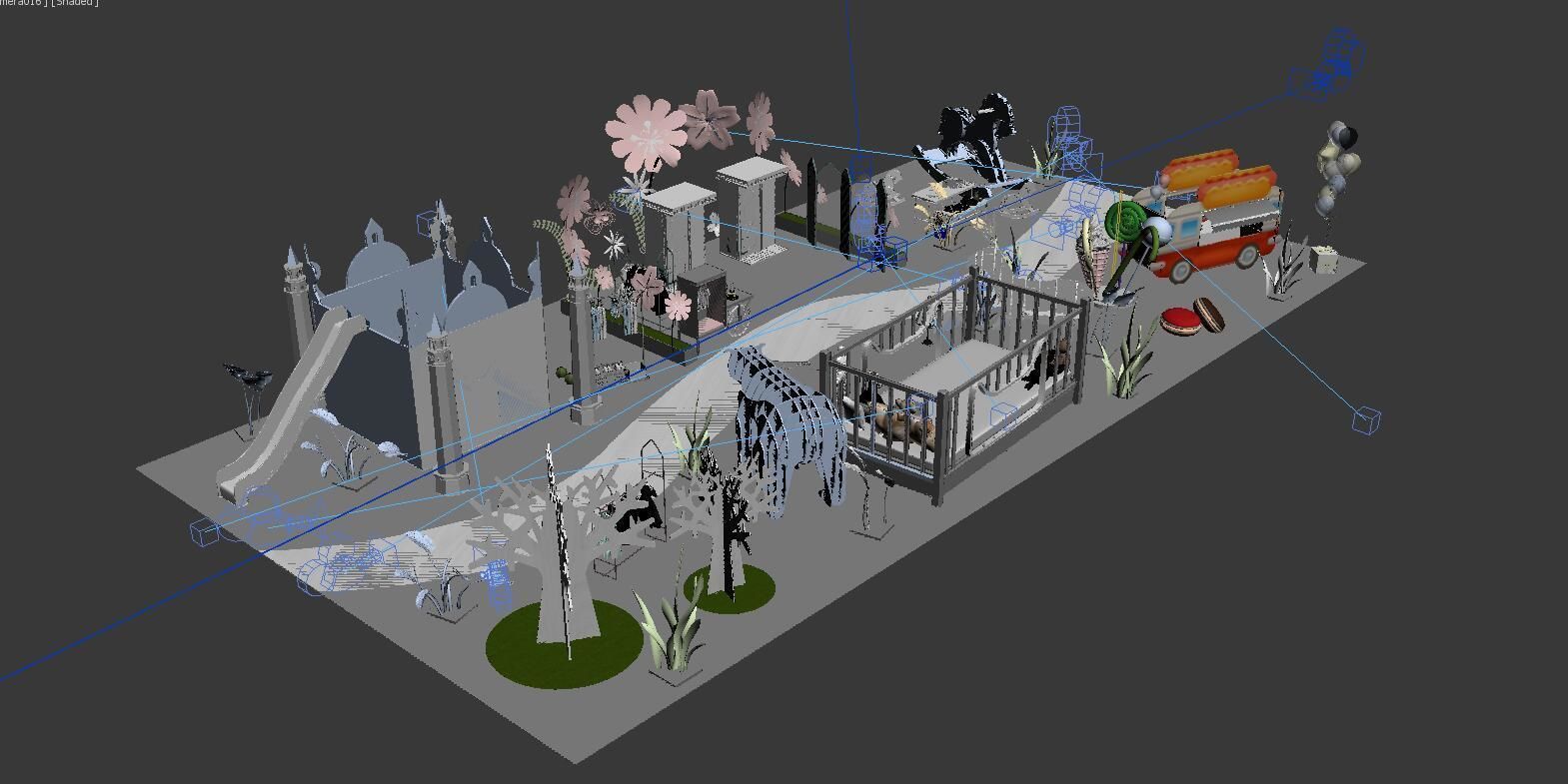 Children products booth pop up store 3D model | CGTrader