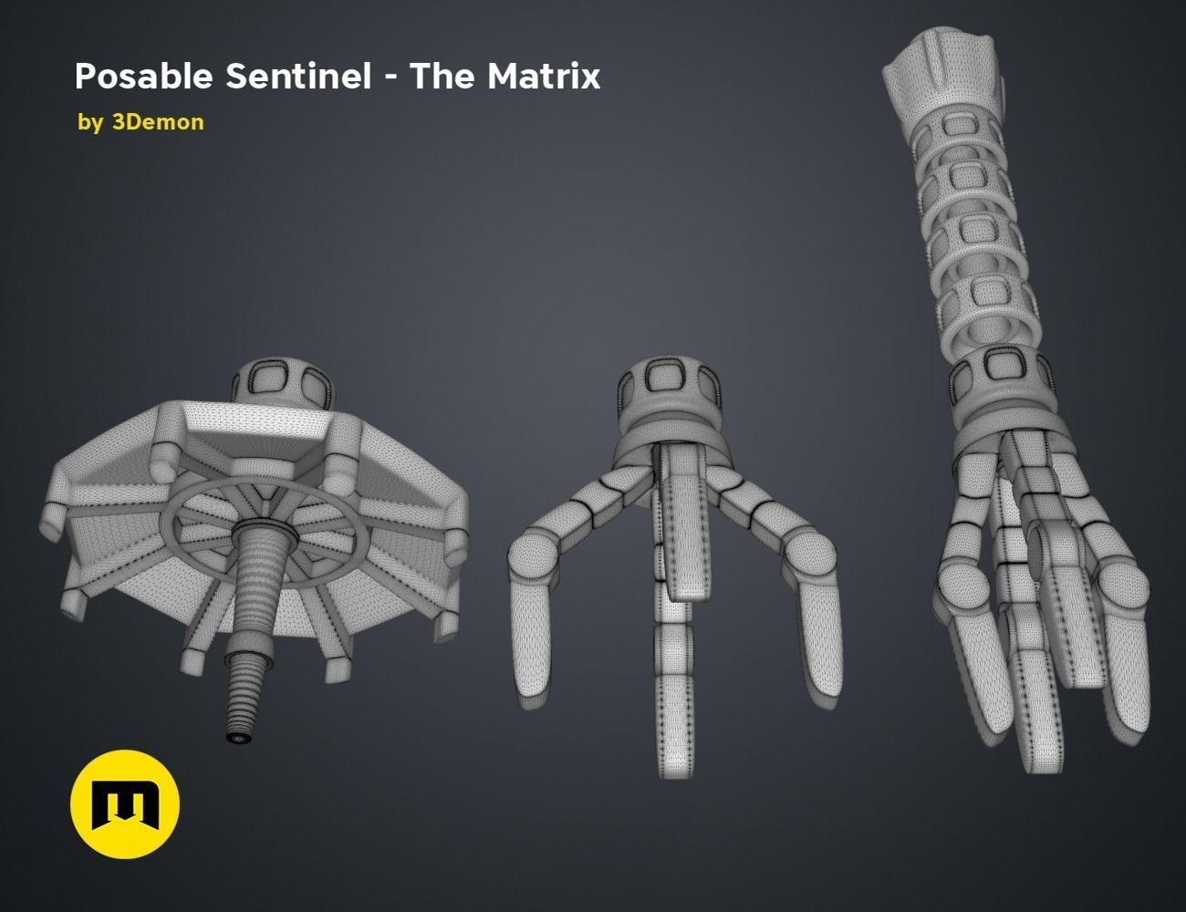 Posable Sentinel - The Matrix 3D model 3D printable | CGTrader