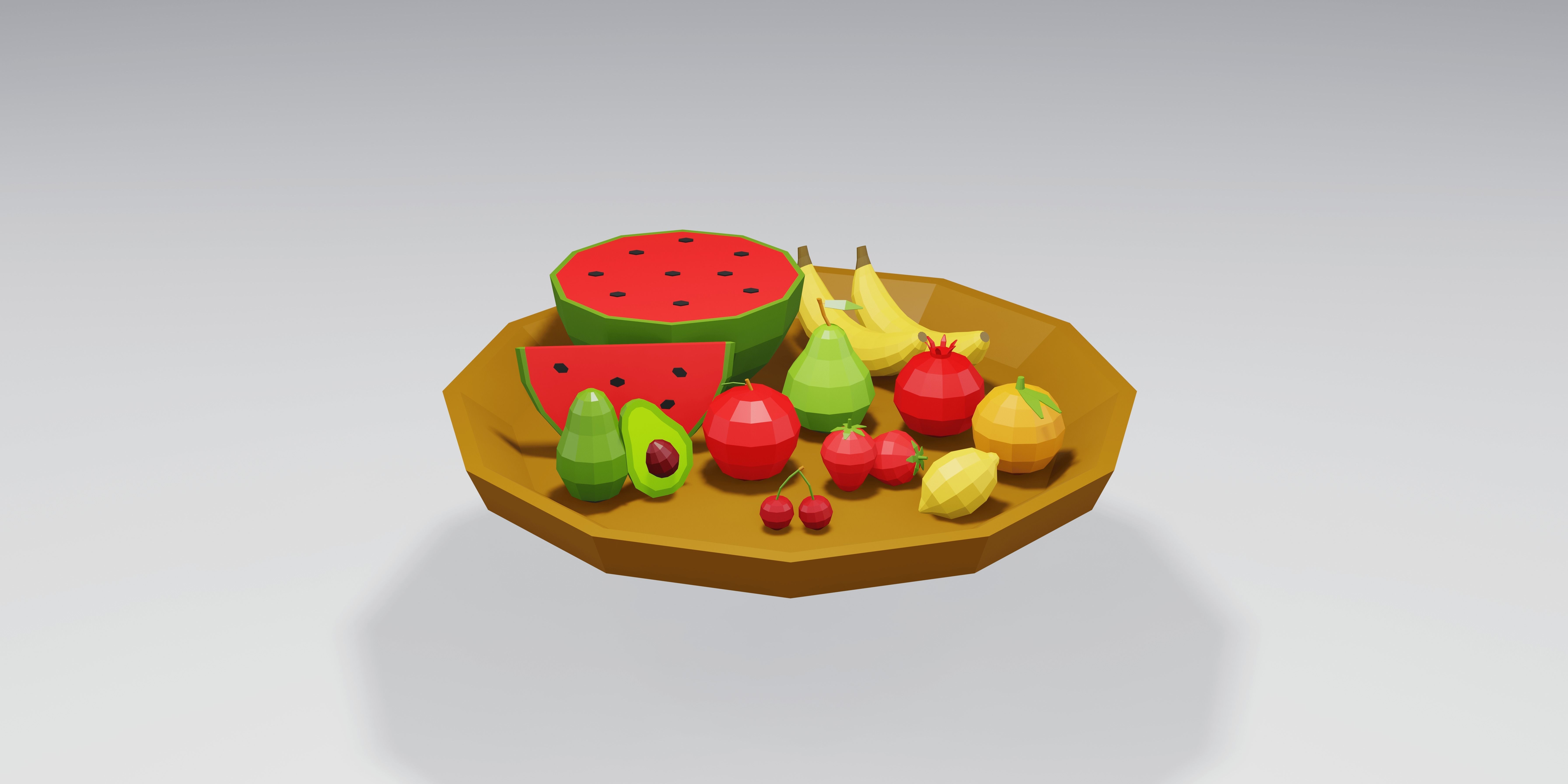 3D model Lowpoly Fruit Models VR / AR / low-poly | CGTrader