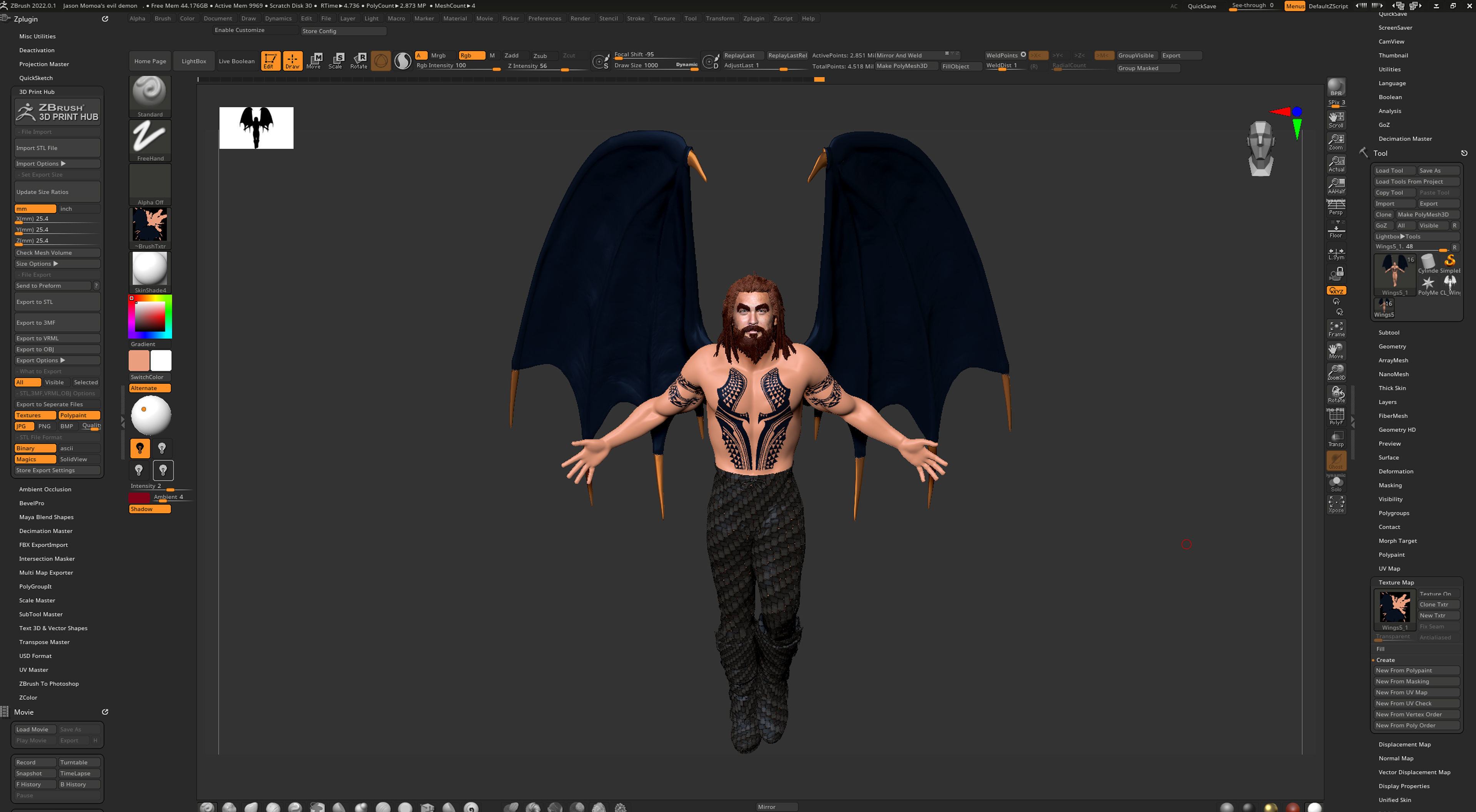 Jason Momoa evil demon Zbrush 3D model 3D model | CGTrader