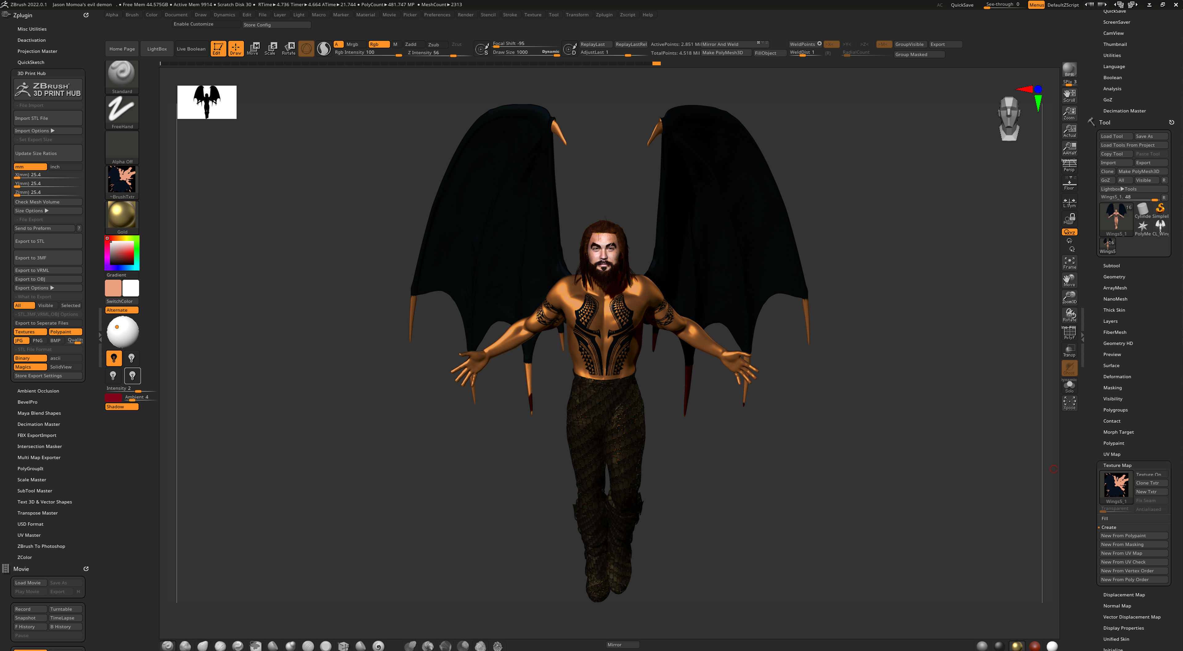 Jason Momoa evil demon Zbrush 3D model 3D model | CGTrader