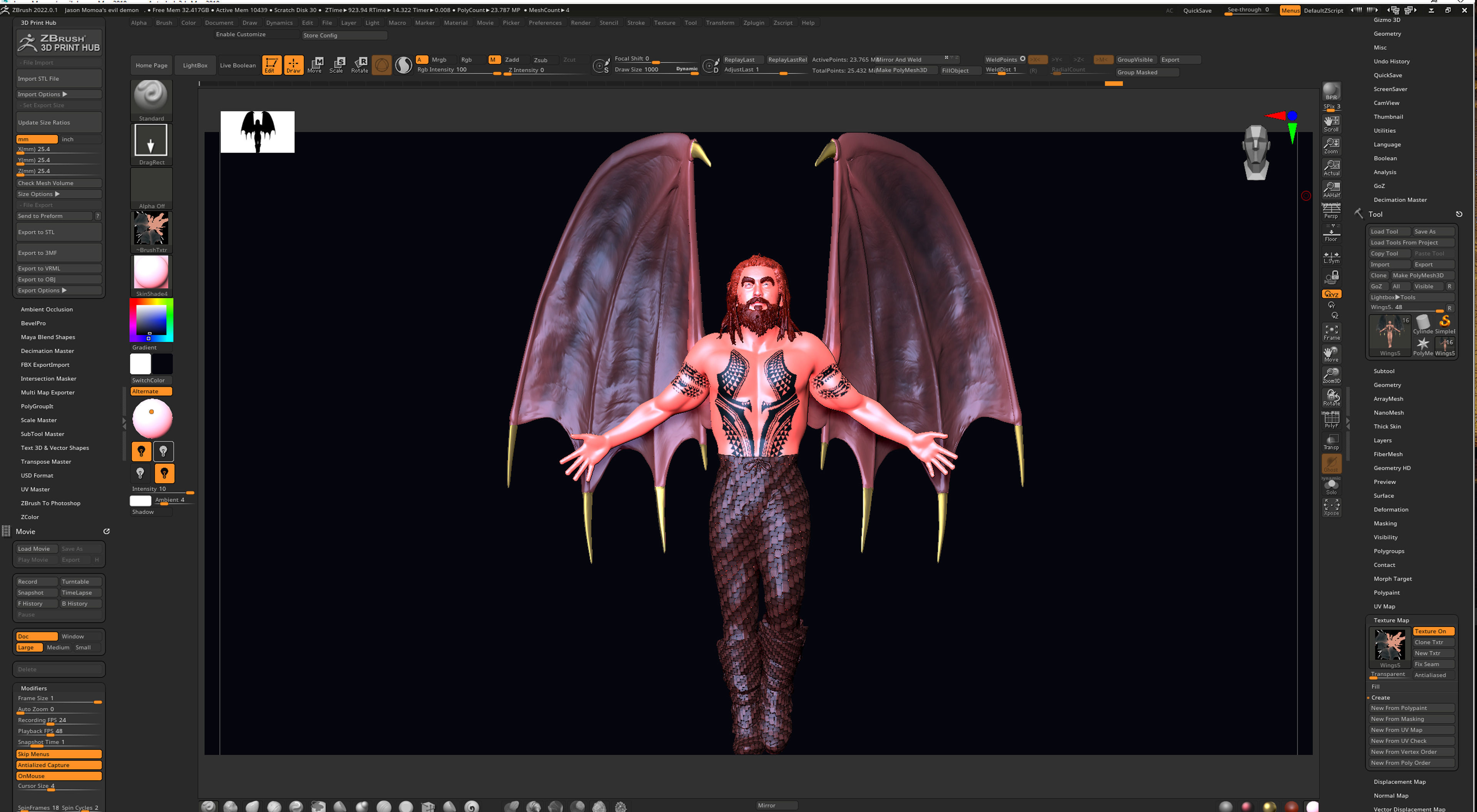 Jason Momoa evil demon Zbrush 3D model 3D model | CGTrader