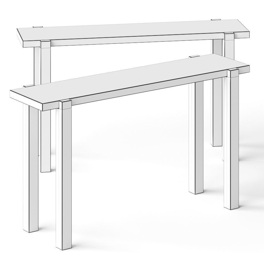 CB2 Livia Bone Inlay Console Table 3D model | CGTrader