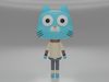 Gumball 3D Model cat with big eyes free VR / AR / low-poly 3D model ...