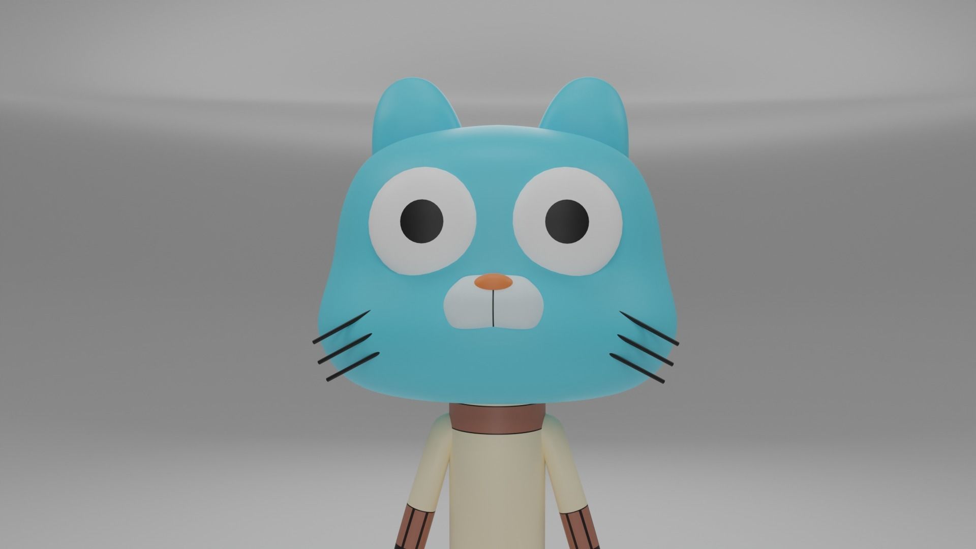 Gumball 3D Model cat with big eyes free VR / AR / low-poly 3D model ...