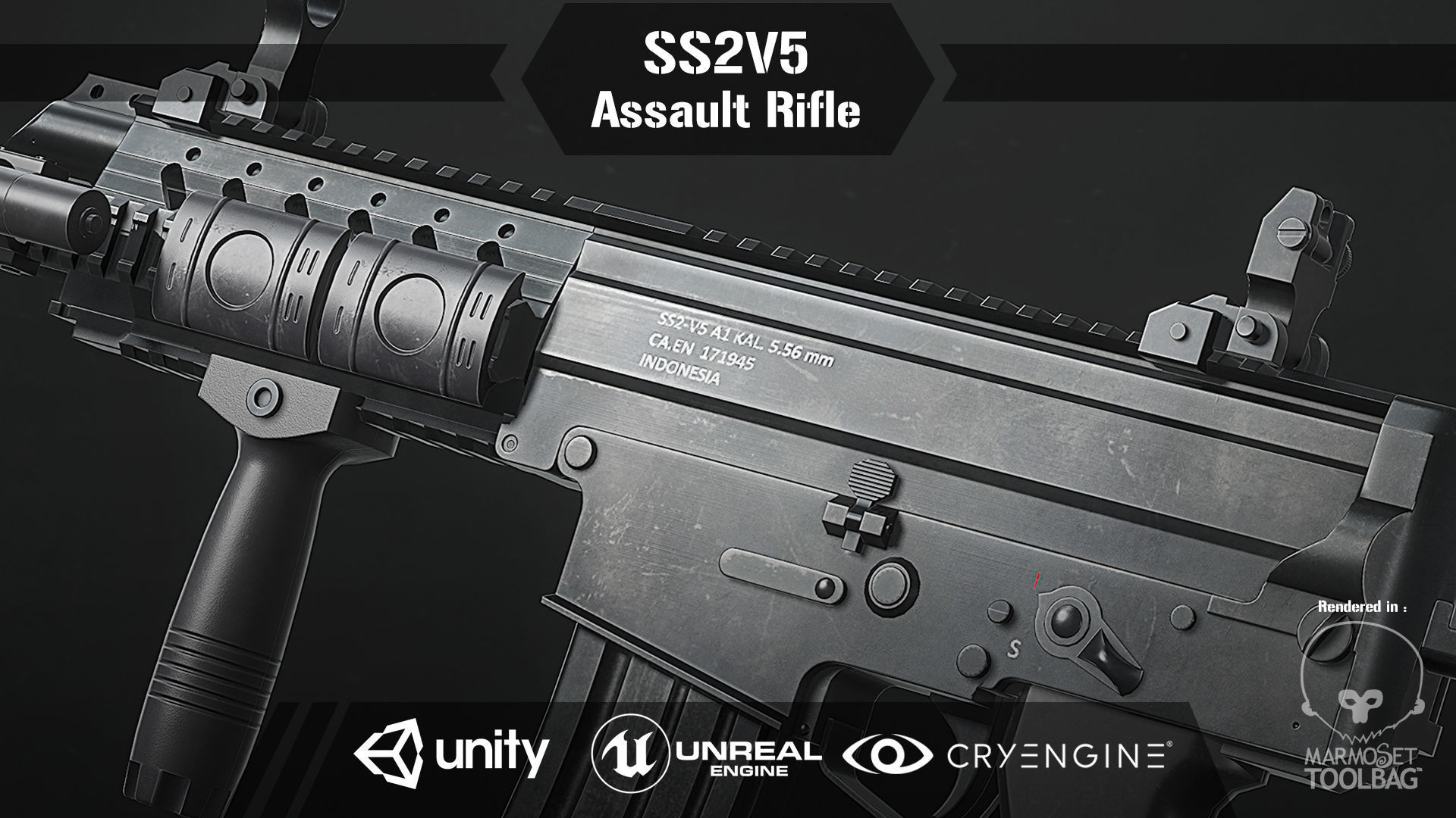 SS2V5 Assault Rifle free VR / AR / low-poly 3D model rigged | CGTrader