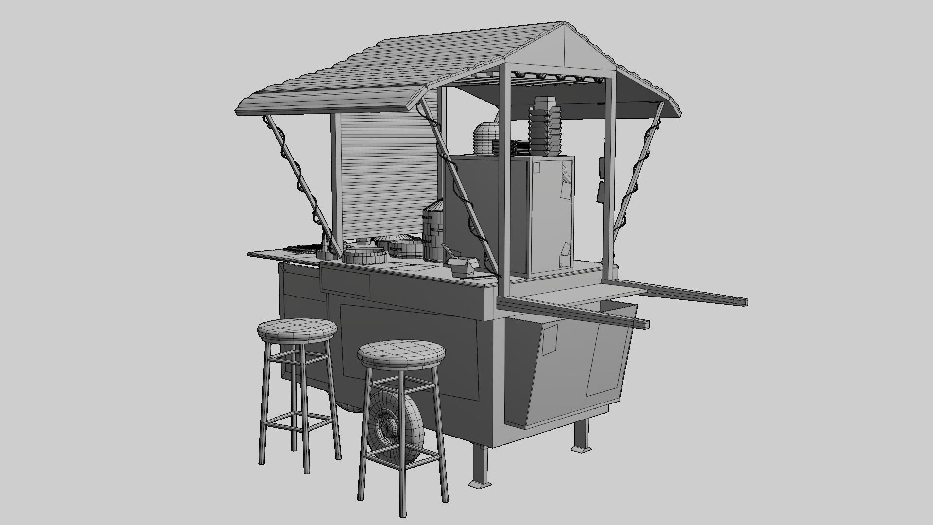 Asian Food Stand 3D model | CGTrader
