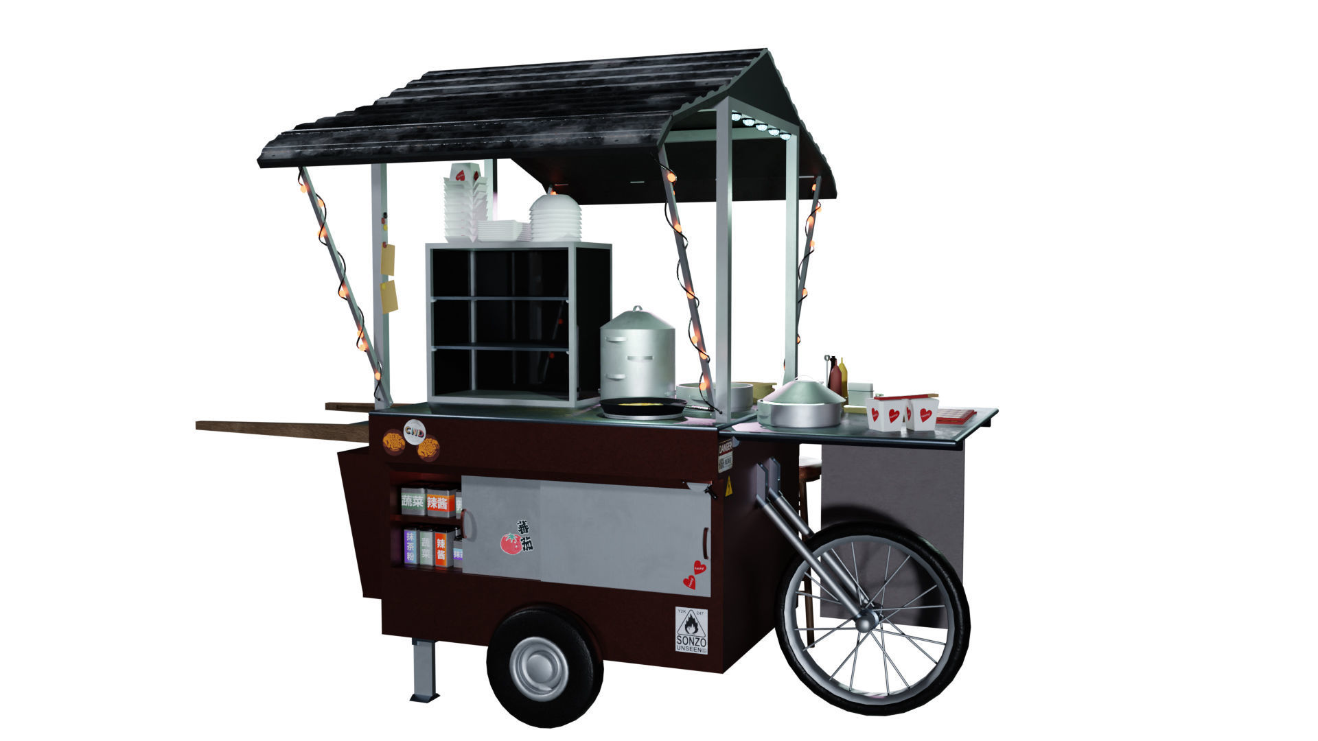 Asian Food Stand 3D model | CGTrader