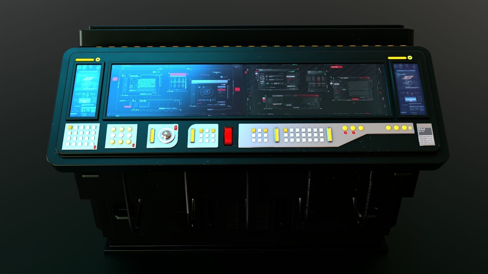 3D model Sci Fi Computer Terminal Command Bridge VR / AR / low-poly ...