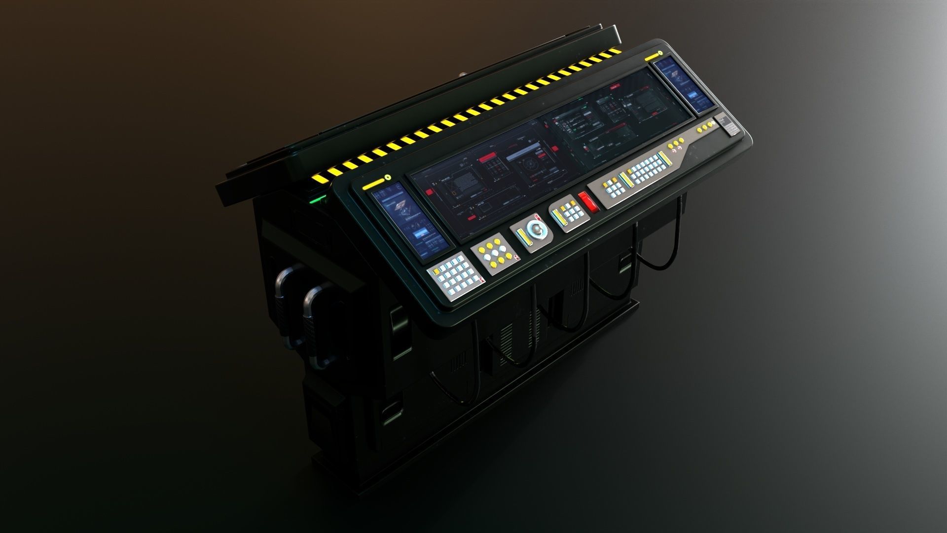 3D model Sci Fi Computer Terminal Command Bridge VR / AR / low-poly ...