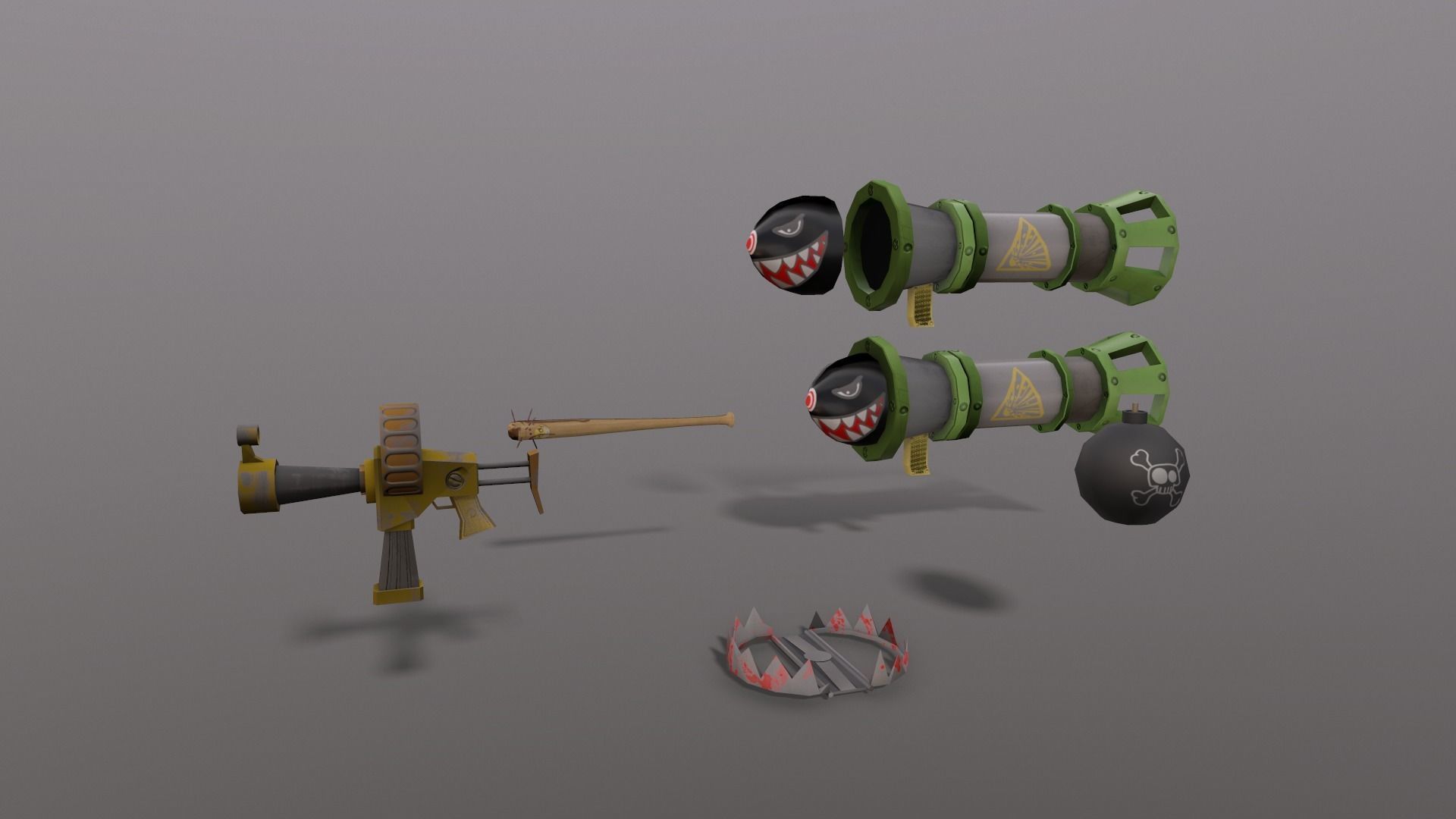 3D model Comic Rabbit Bunny Jump and Run Egypt Splatter Set VR / AR ...