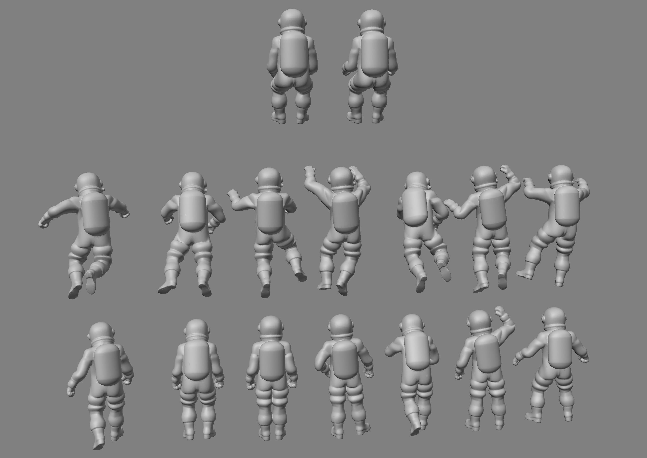 Generic Astronaut Figures 3D model 3D printable | CGTrader