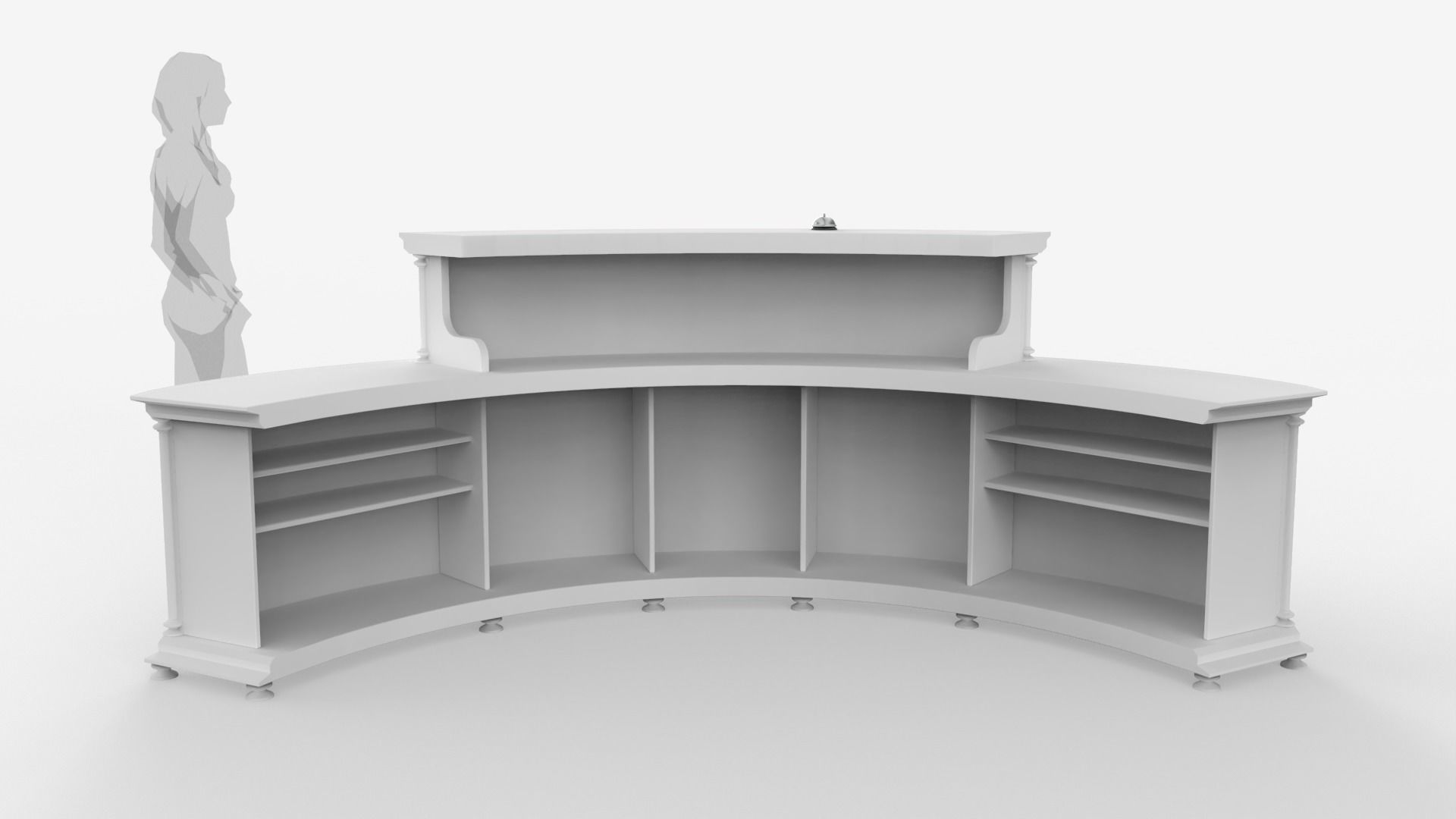 Luxury Reception Counter Desk 5 3D model | CGTrader