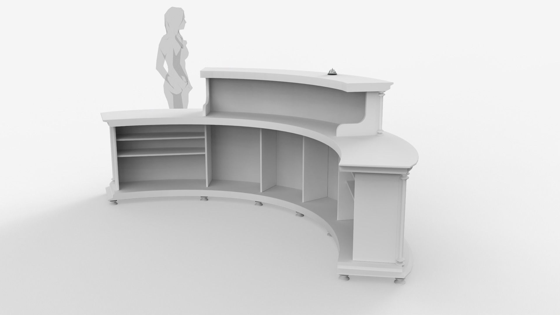 Luxury Reception Counter Desk 5 3D model | CGTrader